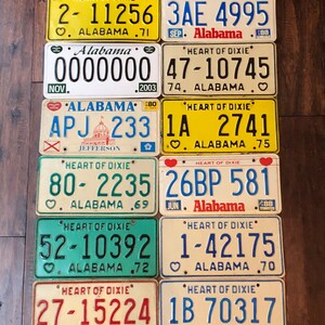 Alabama License Plates Your Choice, Vintage Alabama License Plates 1969 ...