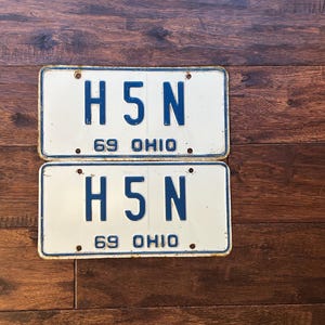 License Plate Pair Ohio 1969, Vintage License Plates, License Plate ...