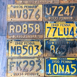License Plate Choice Rusty Worn Out Pennsylvania, 1925 1929 1936 1938 ...