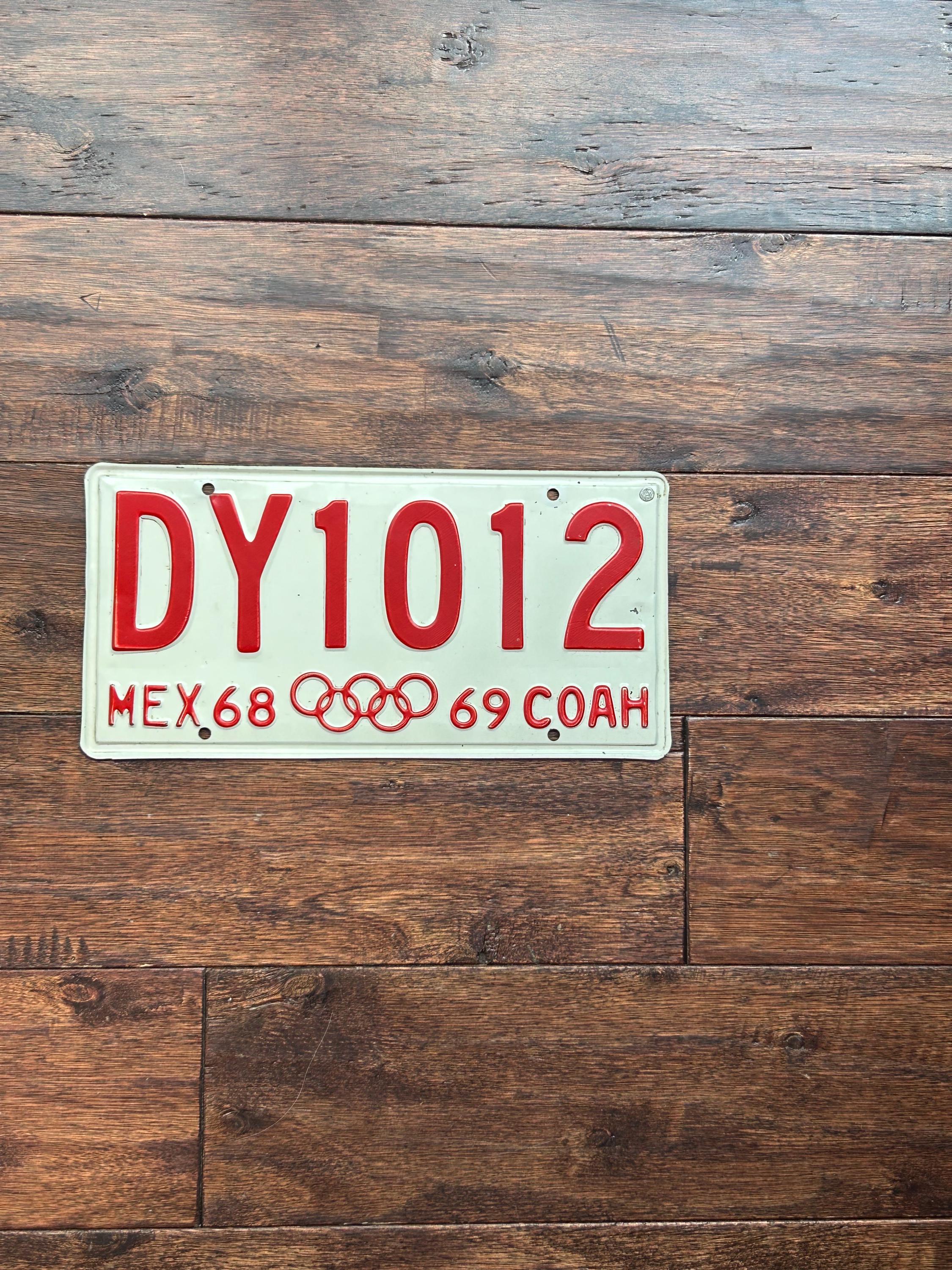 License Plate Mexico 1968 1969, Old Mexico License Plate 1960s, Mexico ...