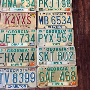 Georgia License Plates Your Choice, Vintage Georgia Worn Out License ...