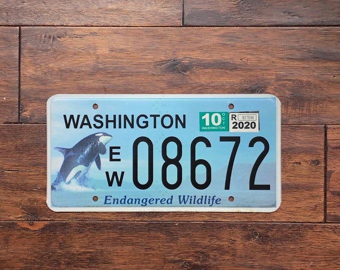 License Plate Washington Endangered Wildlife, Whale License Plate ...