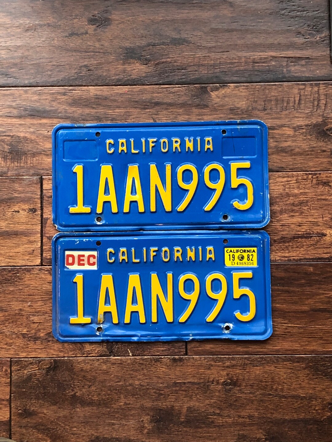 License Plate California Vintage 1982 Pair Blue Dmv Clear, Vintage ...