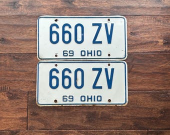 License Plate Pair Ohio 1968, Vintage License Plates, License Plate ...