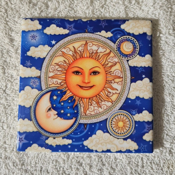 Moon Ceramic Tile - Etsy