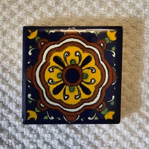 Glossy "mexican Blue Fiesta" Mexican Talavera Ceramic Tiles 2x2 - Etsy