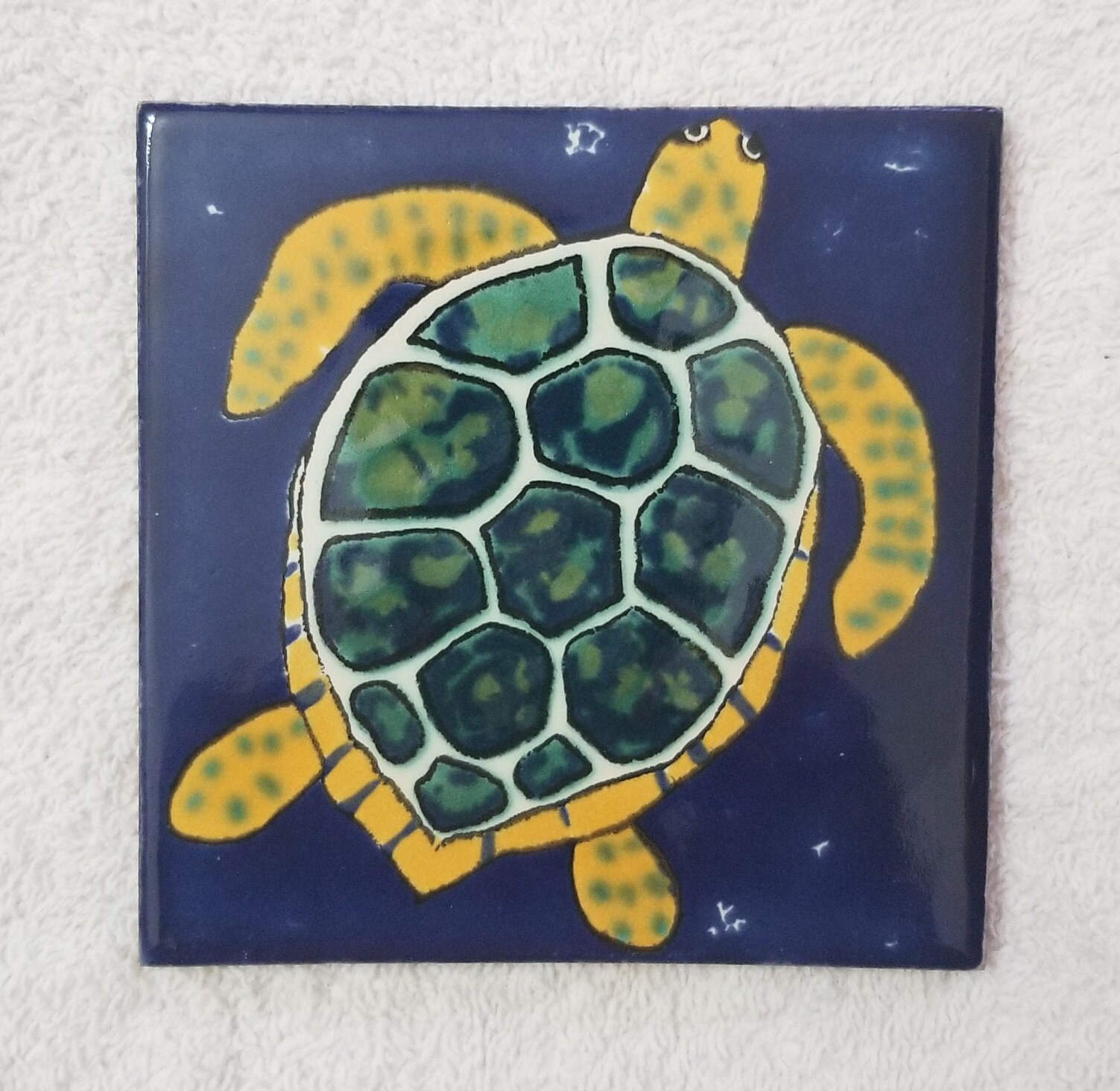 Glossy swimming Sea Turtle Mexican Talavera - Etsy