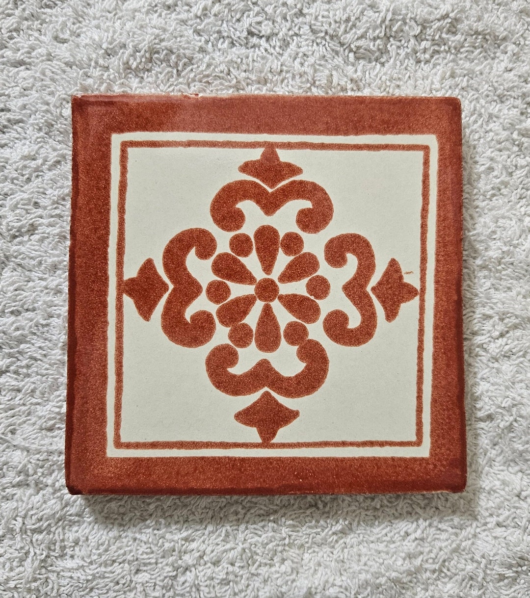 Glossy "terracotta Snowflake Petal" Mexican Talavera Ceramic Tiles 4 ...