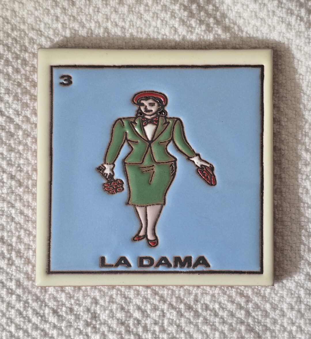 Glossy Raised Texture LA DAMA Tile Mexican Talavera Ceramic 4.25x4.25 ...