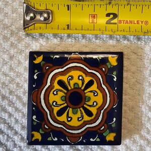 Glossy "mexican Blue Fiesta" Mexican Talavera Ceramic Tiles 2x2 - Etsy