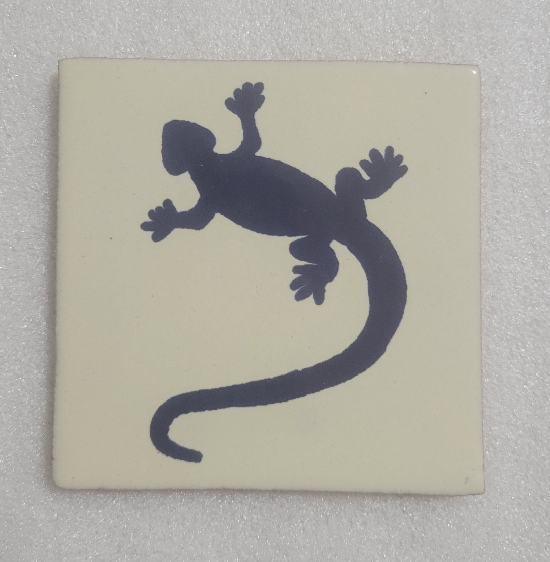 Glossy "white Blue Lizard" Mexican Talavera Ceramic Tiles 4.25x4.25 - Etsy