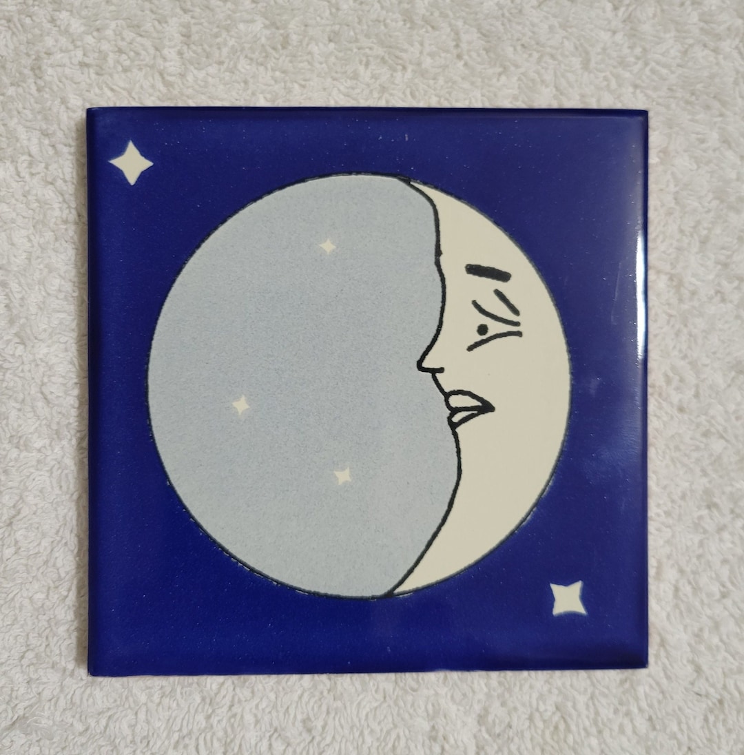 Glossy Blue Crescent Moon Mexican Talavera Ceramic Tiles 4.25 X 4.25 - Etsy