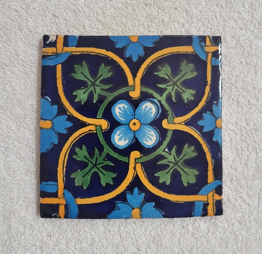 Glossy Green Clover Petals Mexican Talavera Ceramic Tiles 4.25x4.25 - Etsy