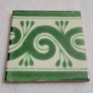 Glossy "green Wave" Mexican Talavera Ceramic Tiles 4.25x4.25 - Etsy