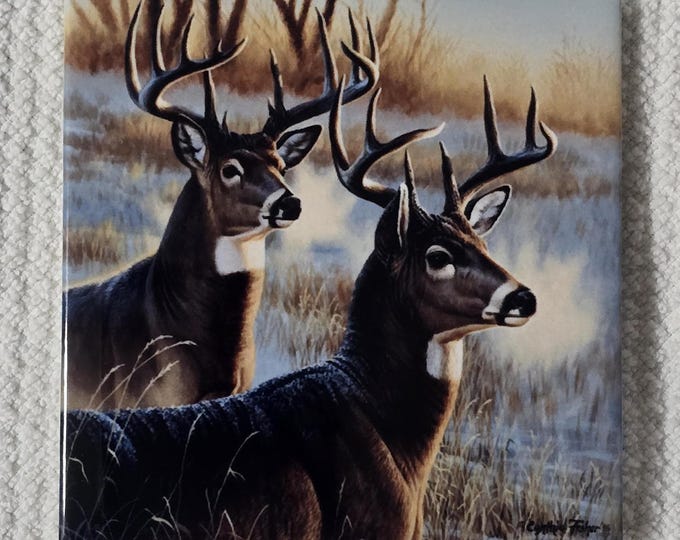 Glossy Accent Piece Whitetail Deer American Ceramic Tile 4.25x4.25 - Etsy