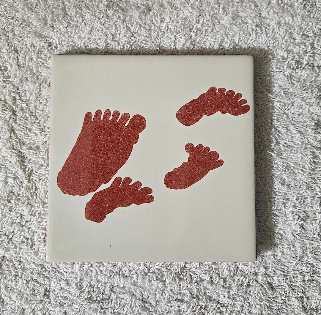 Glossy "ancient Southwest Footprints" Mexican Talavera Ceramic Tiles 4 ...