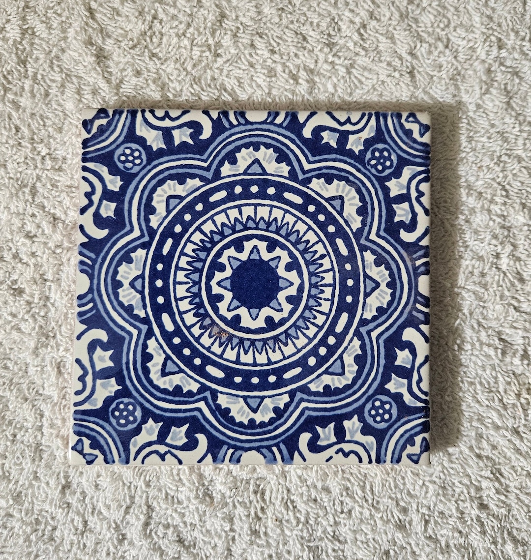 Glossy Blue White Fiesta De Mexico Mexican Talavera Ceramic Tiles 4 ...