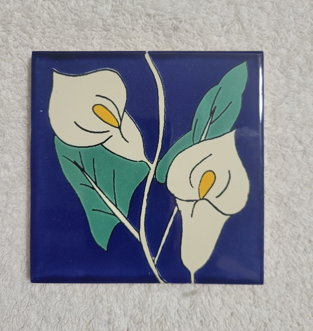 Glossy lilies of the Valley Mexican Talavera Ceramic Tiles 4,25x4.25 - Etsy