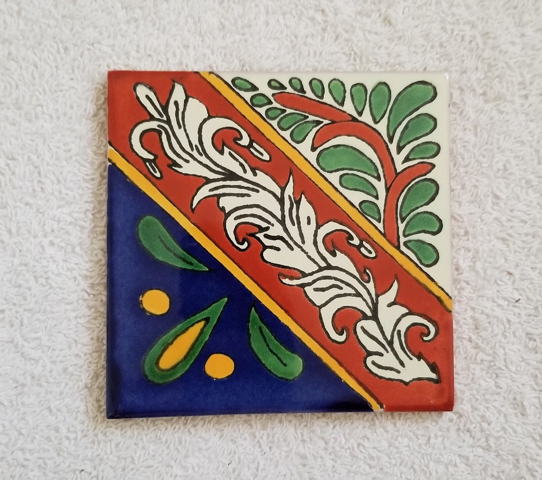 Glossy fiesta Tailfeather Mexican Talavera Ceramic - Etsy