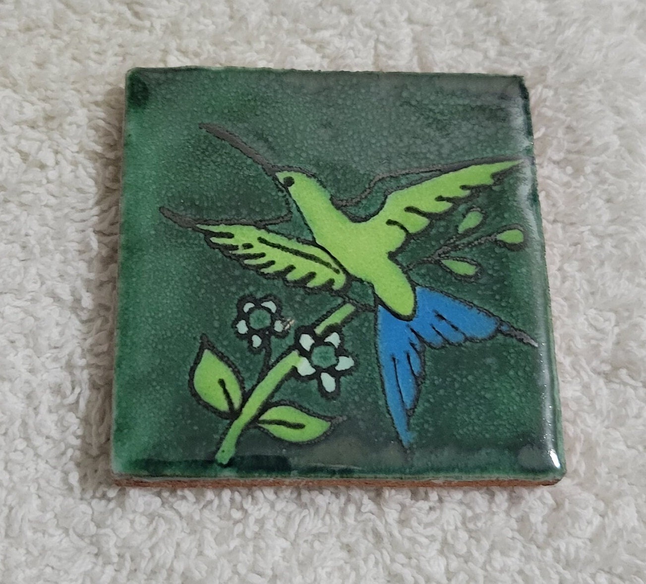 Glossy Green Hummingbird Mexican Talavera Ceramic Tiles 2x2 - Etsy