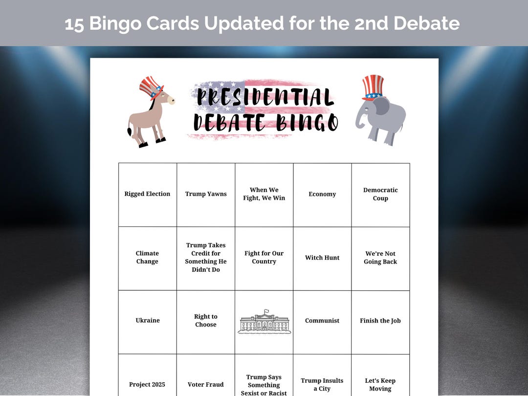 Presidential Debate Bingo Cards for 2024 Election, Harris Vs. Trump ...