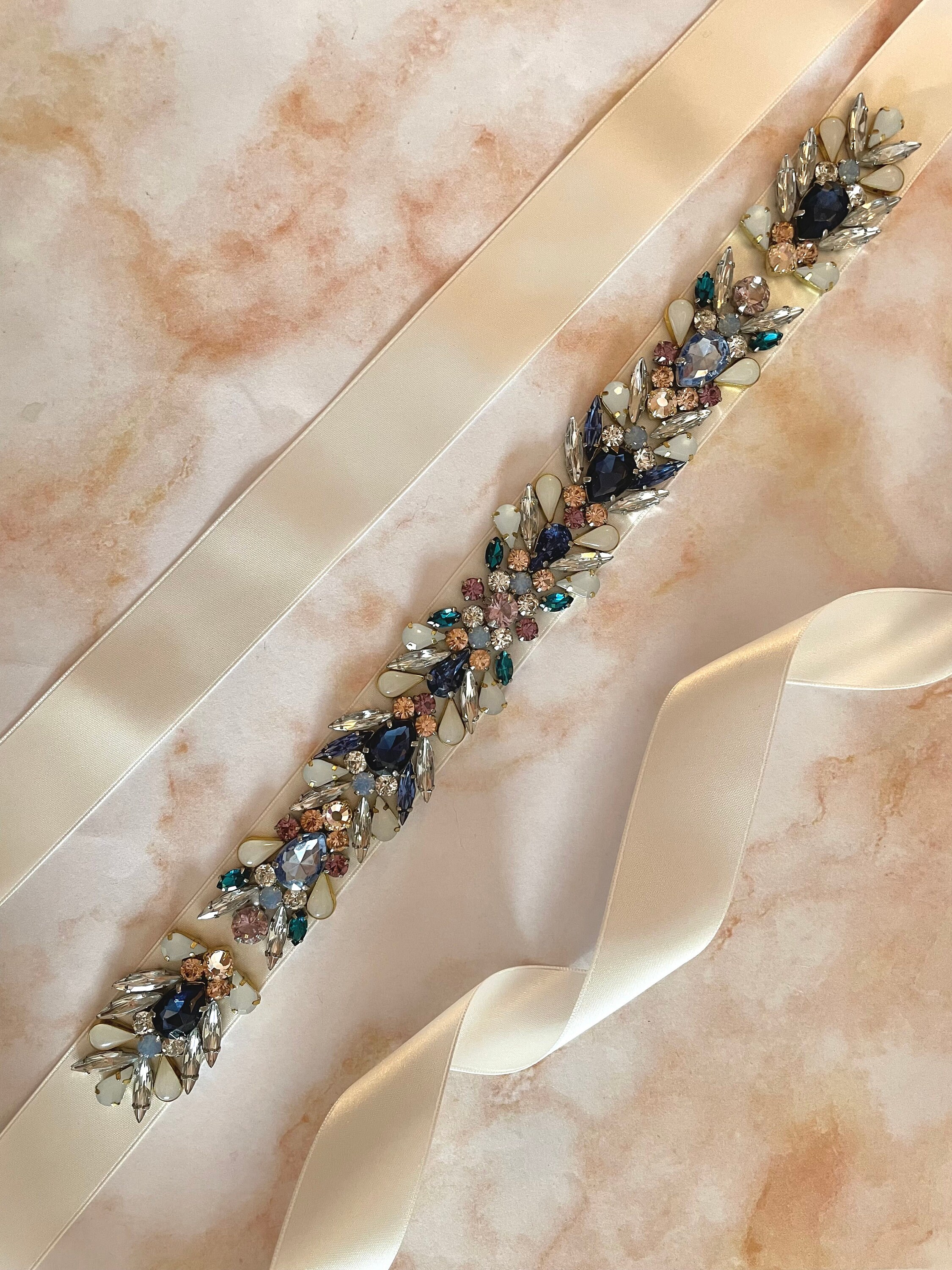 Multi Color Crystal Ivory, Opal, Navy Blue, Turquoise, Rose, and ...