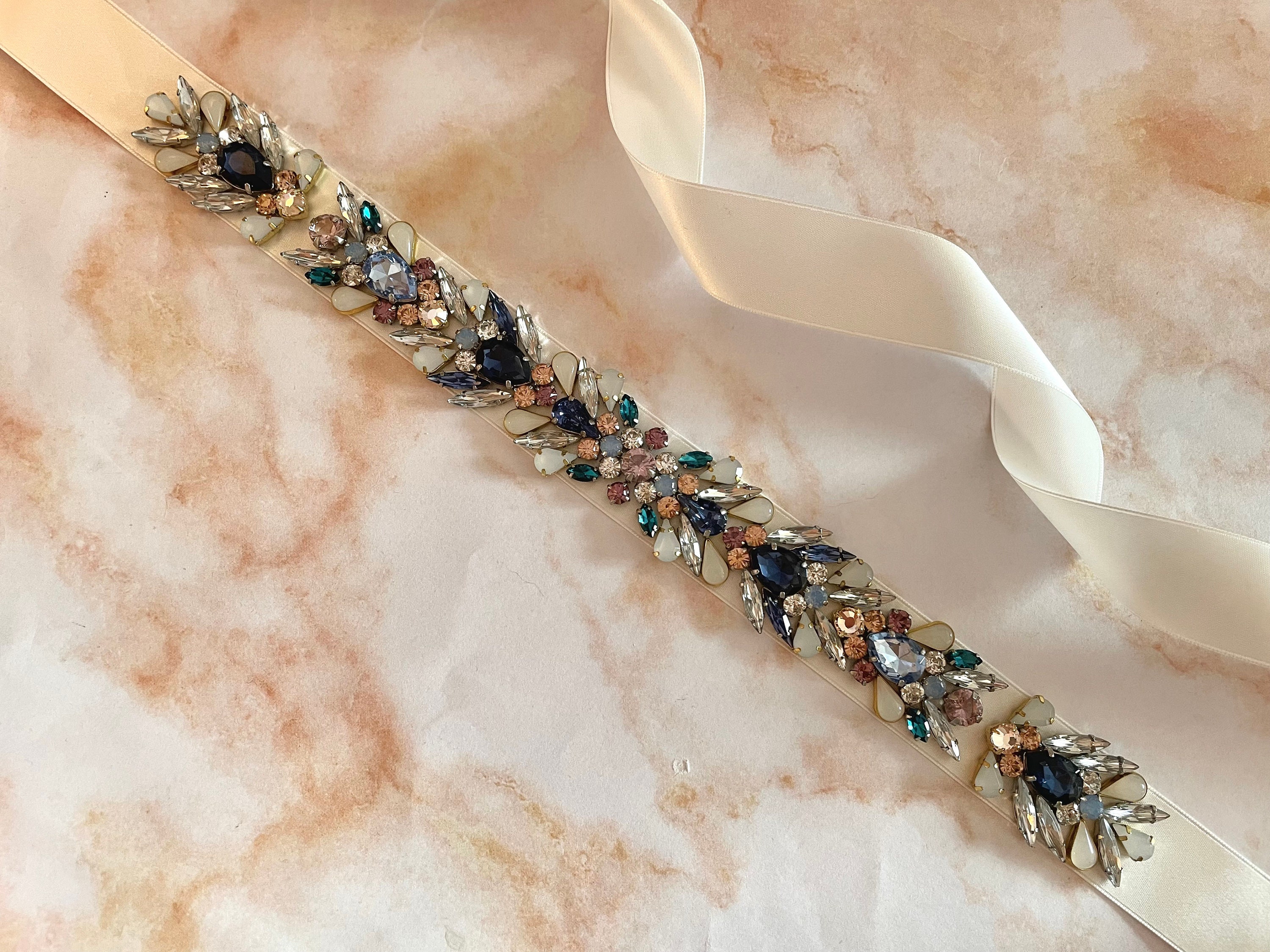 Multi Color Crystal Ivory, Opal, Navy Blue, Turquoise, Rose, and ...