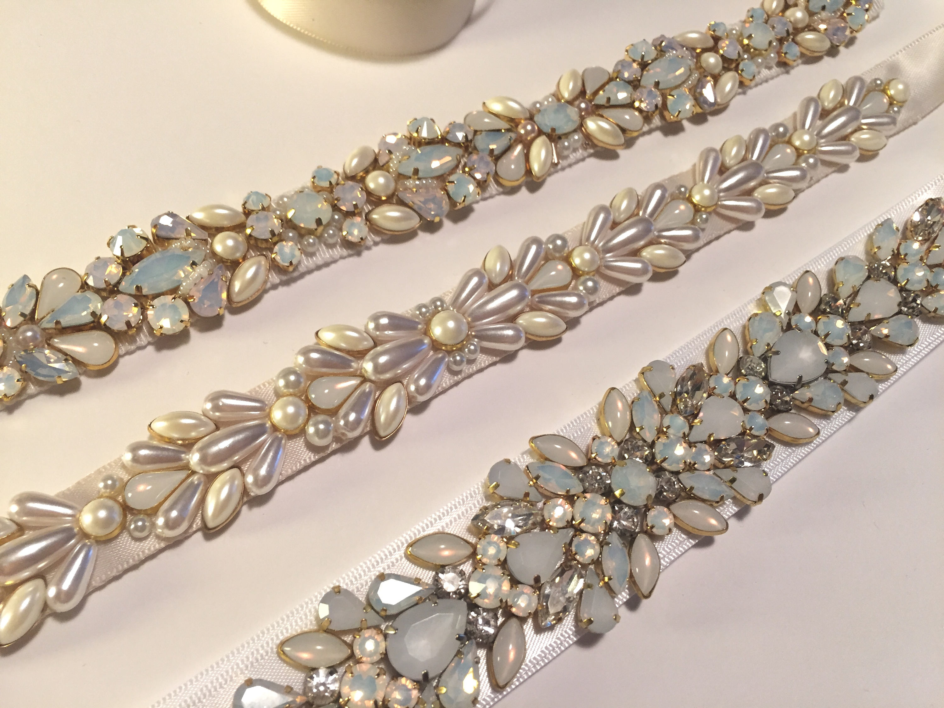 Pearl and Ivory Crystal Embellished Vintage Inspired Jeweled | Etsy