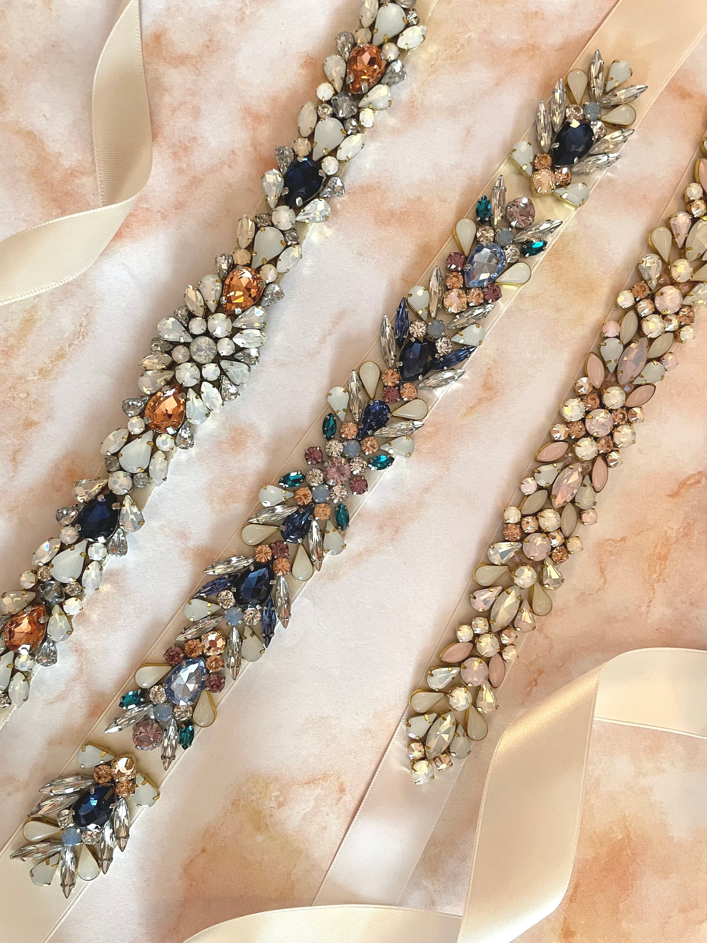 Multi Color Crystal Ivory, Opal, Navy Blue, Turquoise, Rose, and ...