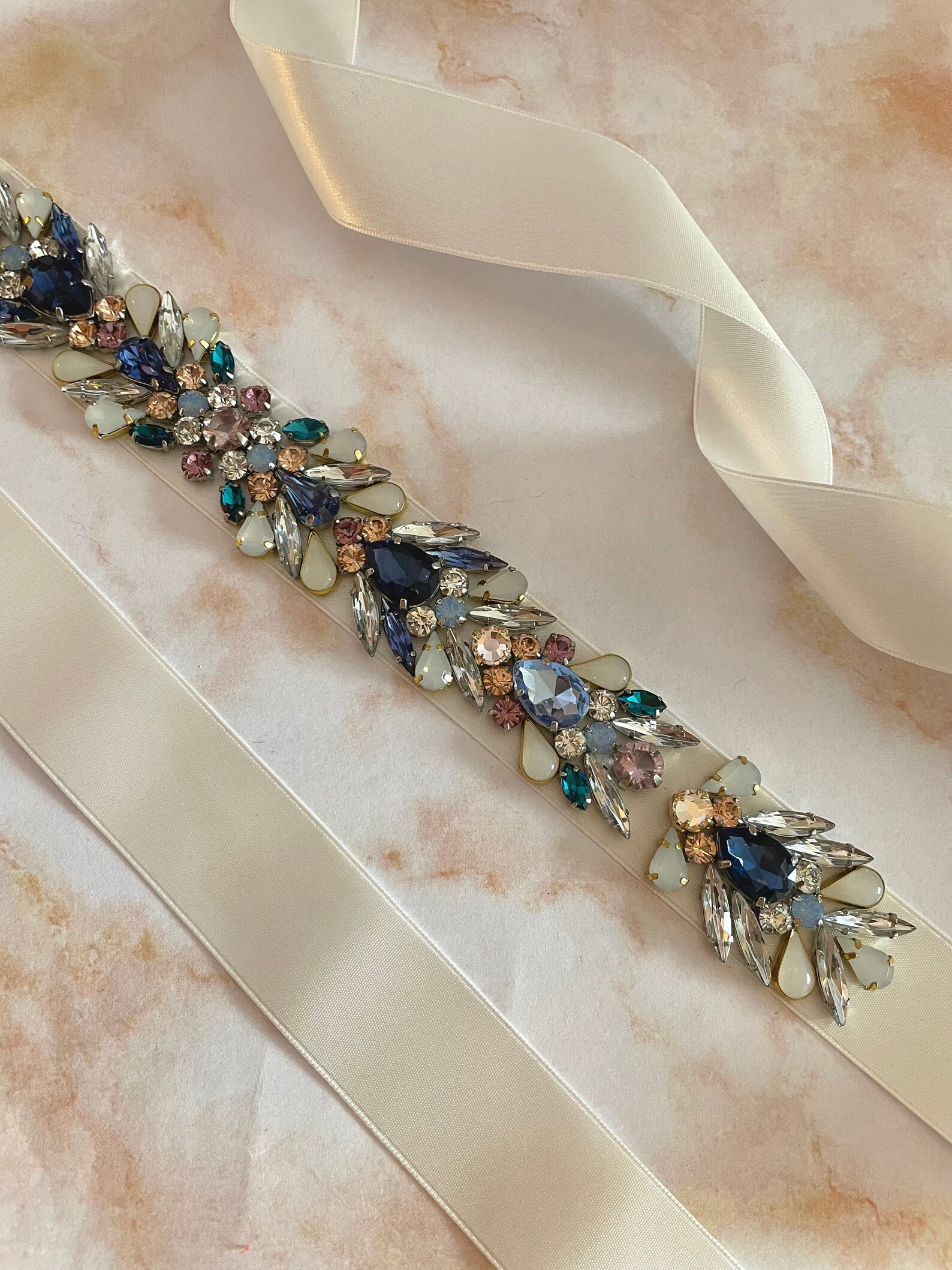Multi Color Crystal Ivory, Opal, Navy Blue, Turquoise, Rose, and ...