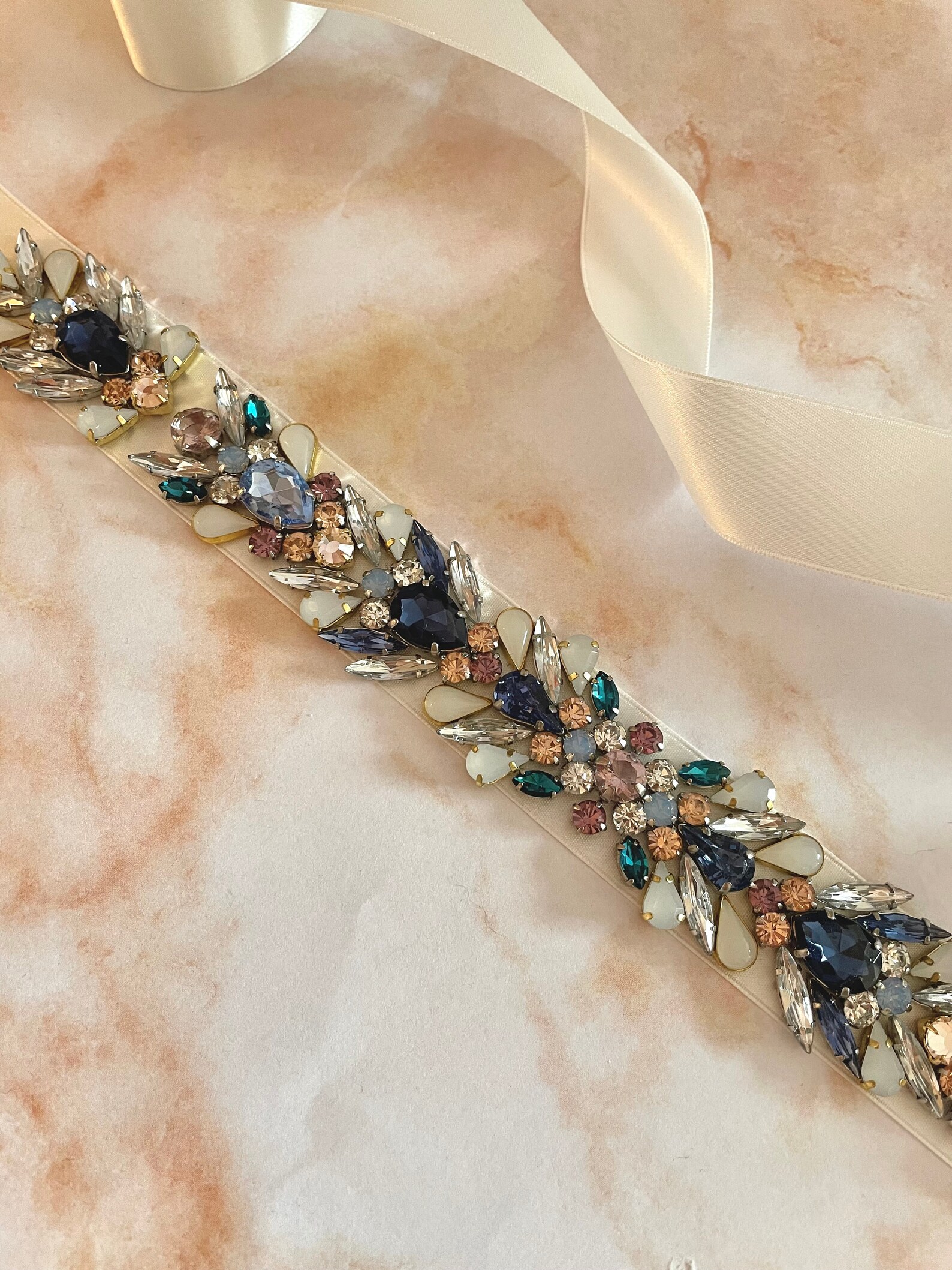 Multi Color Crystal Ivory, Opal, Navy Blue, Turquoise, Rose, and ...