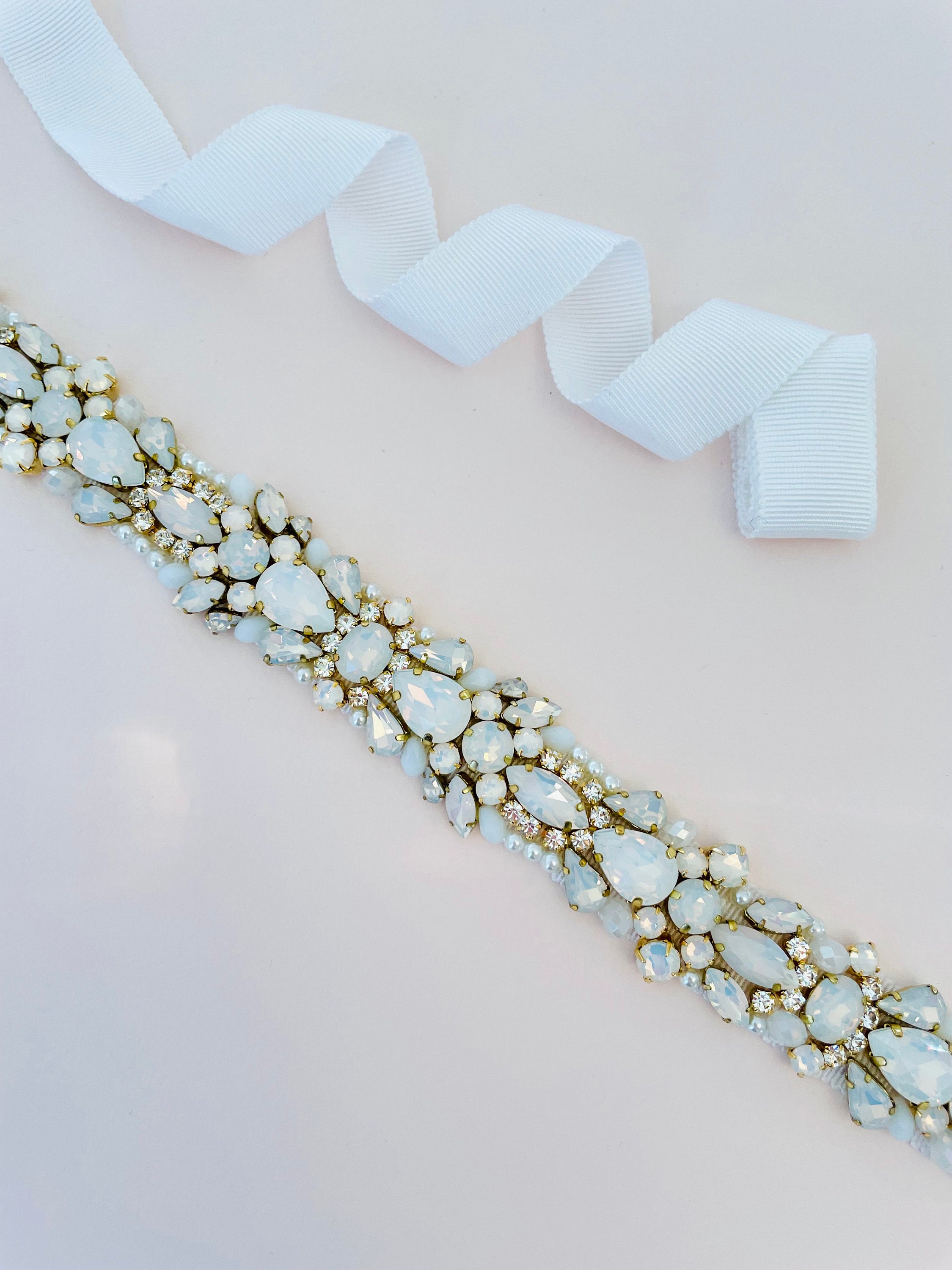 Ivory Opal Crystal and Pearl Jewel Embellished Handmade - Etsy