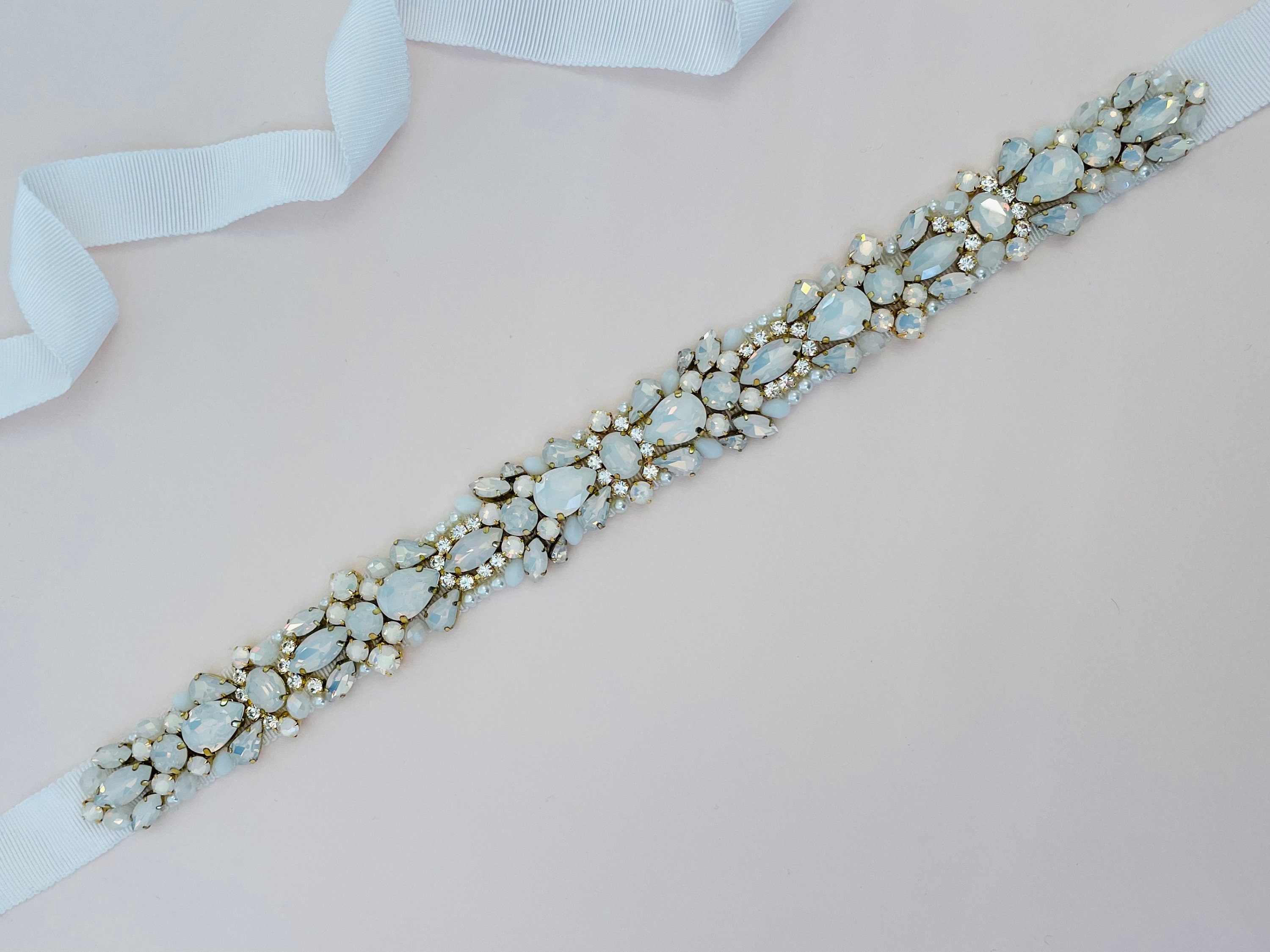 Ivory Opal Crystal and Pearl Jewel Embellished Handmade - Etsy