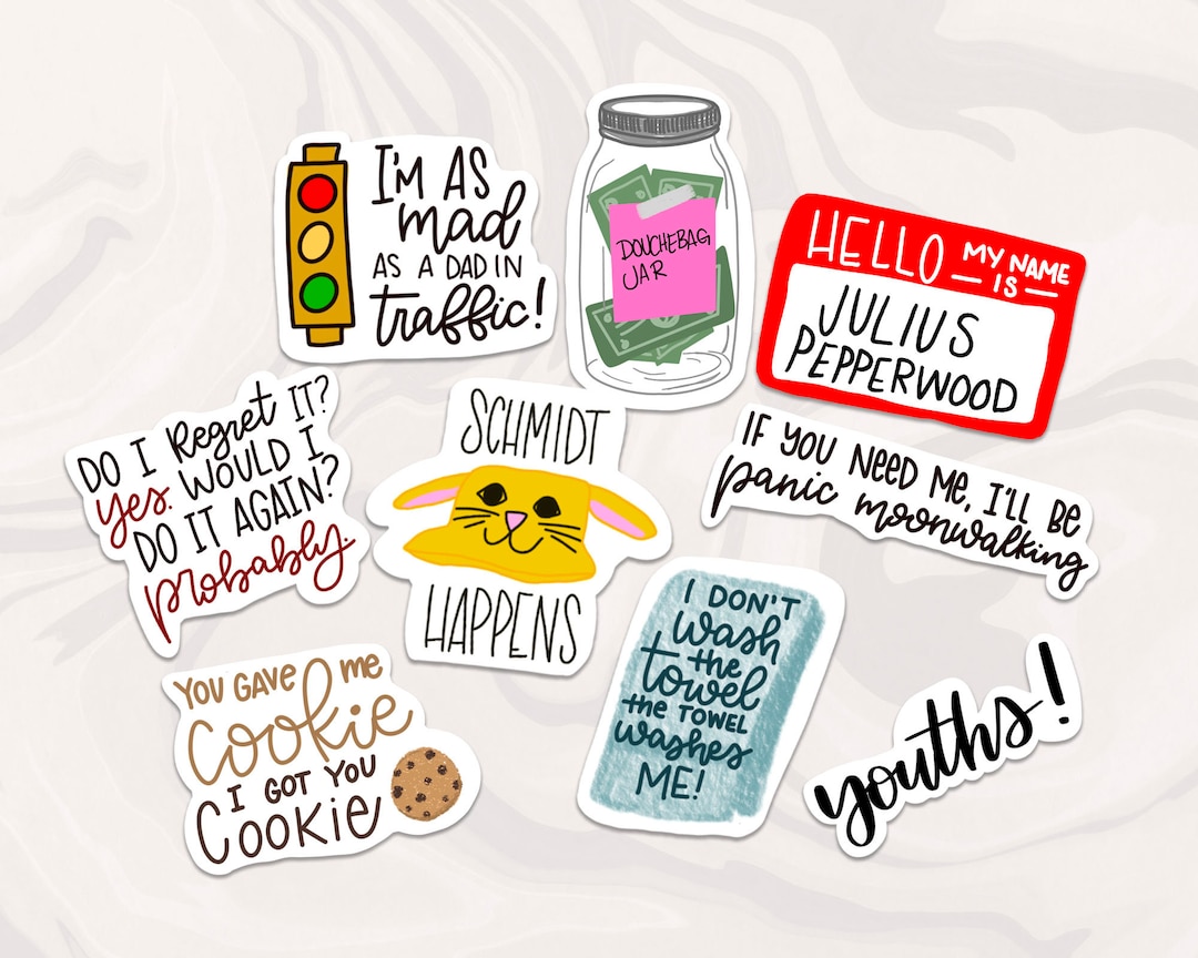 New Girl Stickers New Girl Tv Show Tv Show Stickers Sitcom Stickers T Etsy