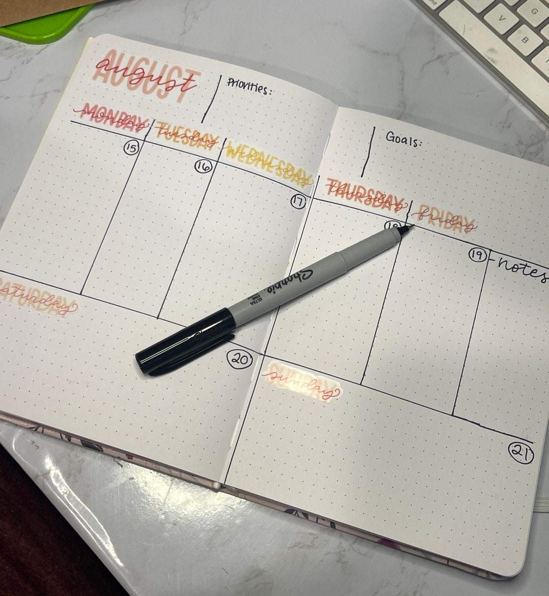 FULL Year Journal Stickers, Calendar Stickers, Weekly and Monthly ...