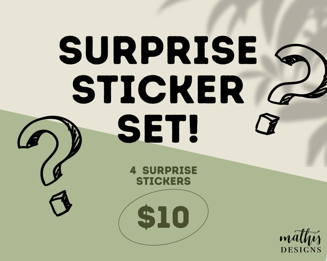 Surprise Sticker Set, 4 Surprise Stickers, Mystery Sticker Bundle, Gift ...