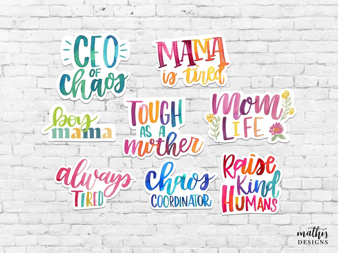 Mom Life Stickers, Sticker Set of 8, Stickers for Moms, Motherhood ...