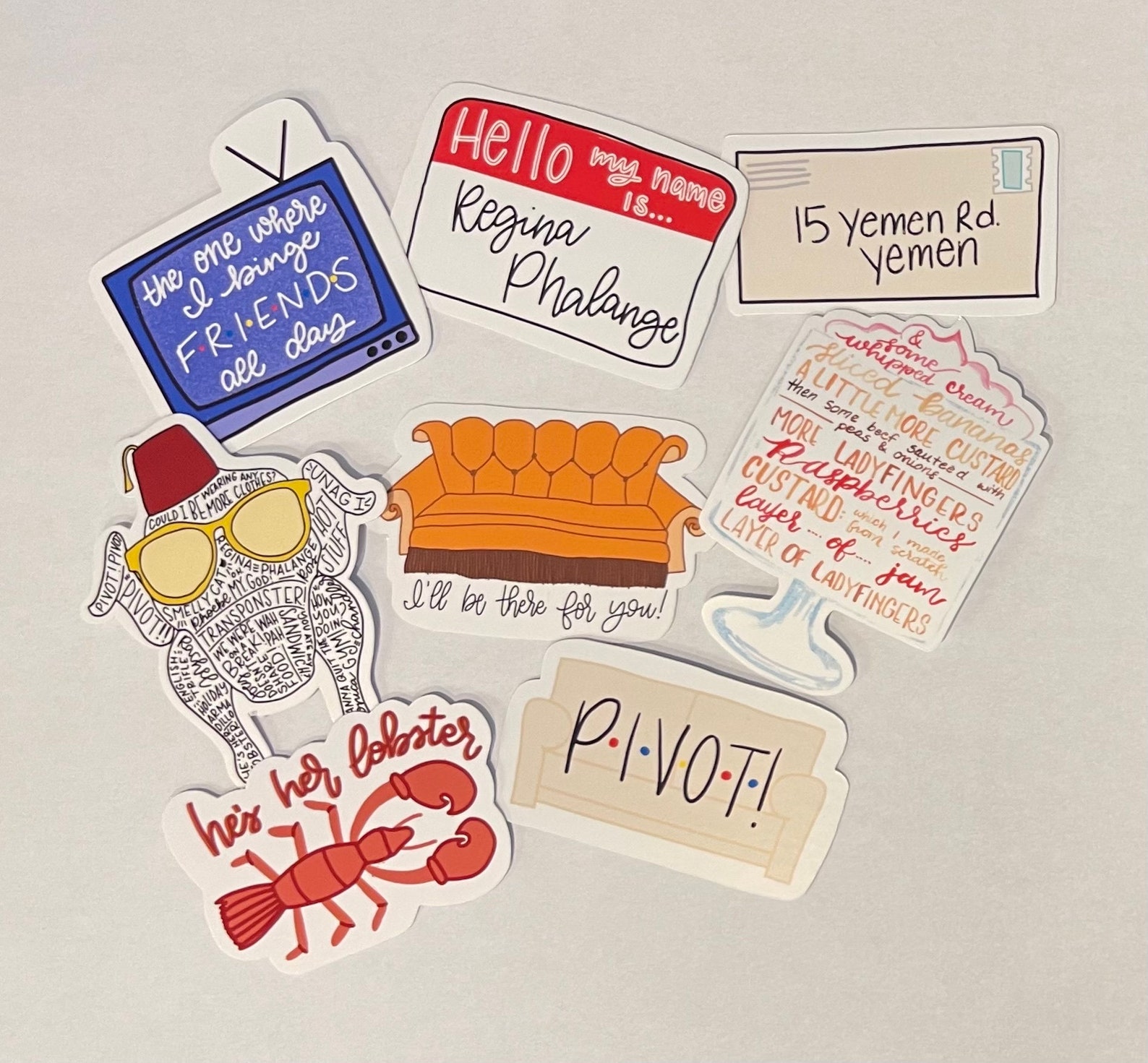 Friends TV Show Sticker Pack of 8 - Etsy