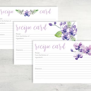 Floral Recipe Card Printable, Recipe Card Printable, 4x6 Recipe Card ...