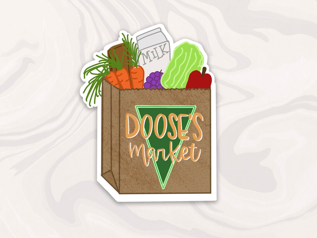 Doose's Market Grocery Bag Sticker - Gilmore Girls Waterproof Decal - Etsy