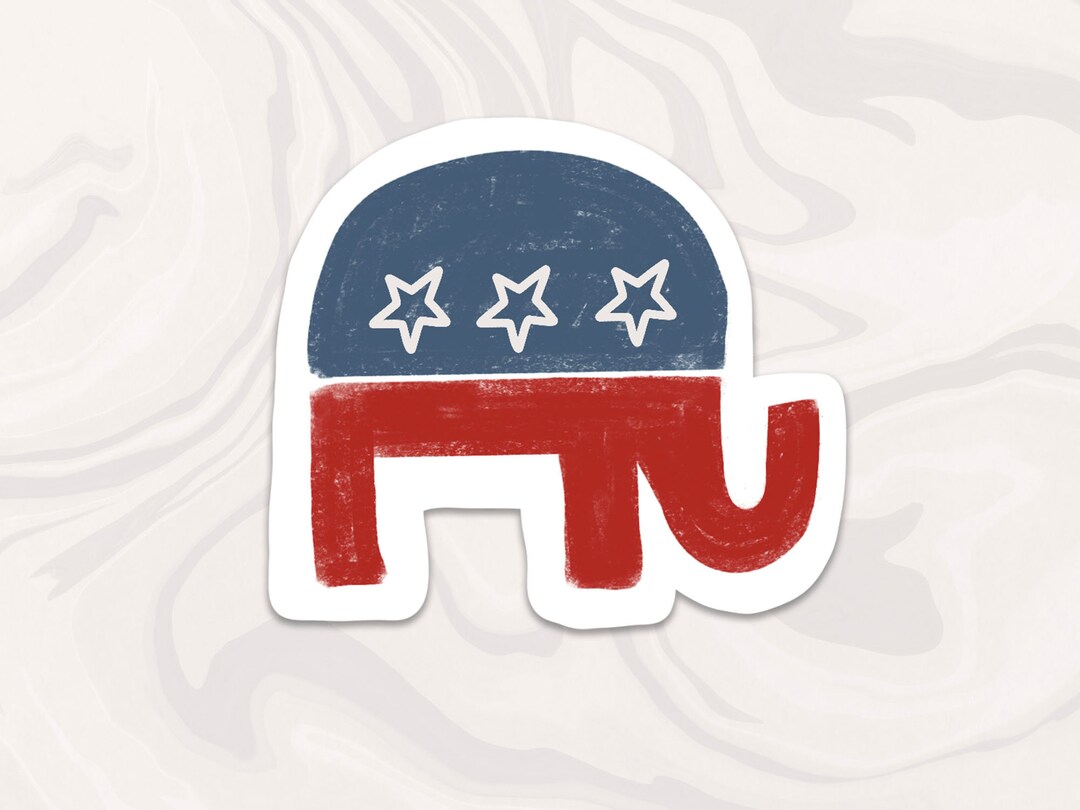 Republican Elephant Sticker, American Sticker, America Accessories and ...