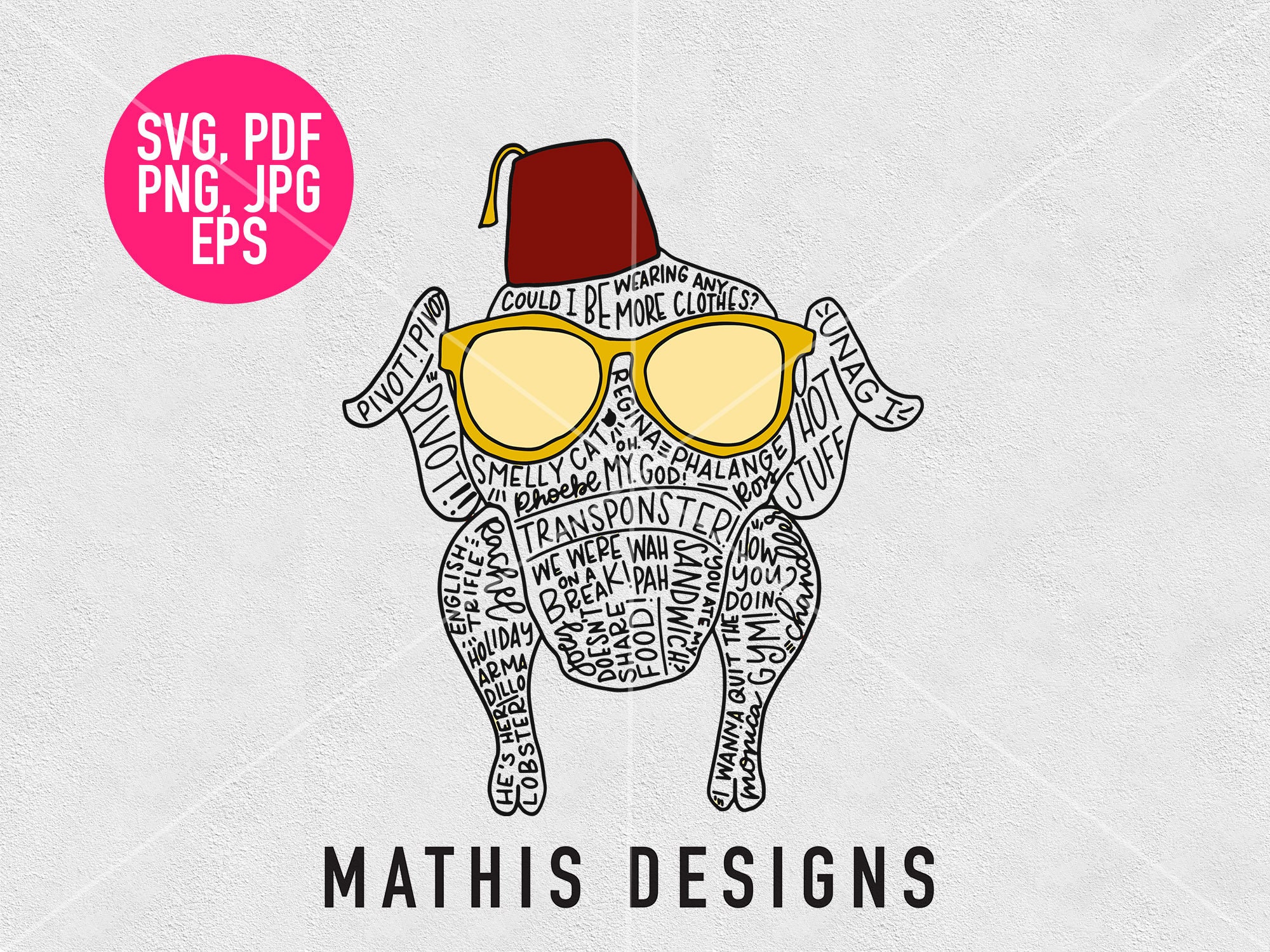 Friends Turkey SVG Friends TV Show SVG Friends Thanksgiving - Etsy