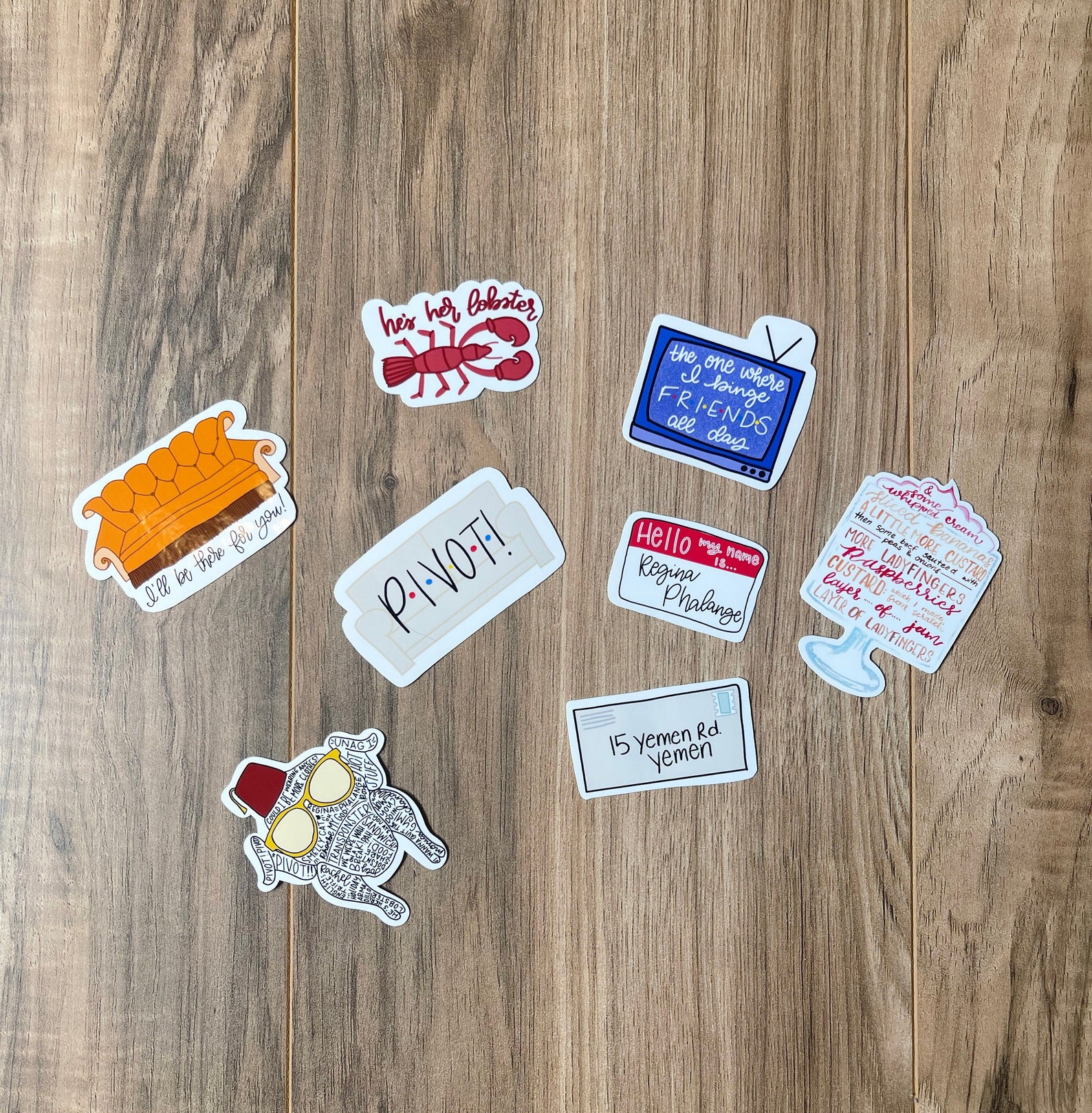 Friends TV Show Sticker Pack of 8 | Etsy