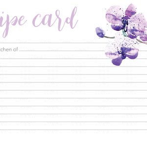 Floral Recipe Card Printable, Recipe Card Printable, 4x6 Recipe Card ...