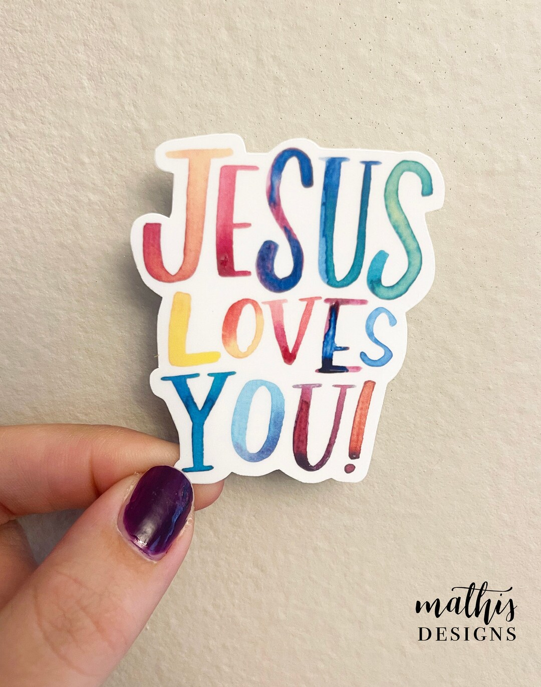 Jesus Loves You Sticker: Christian Vinyl Decal - Etsy