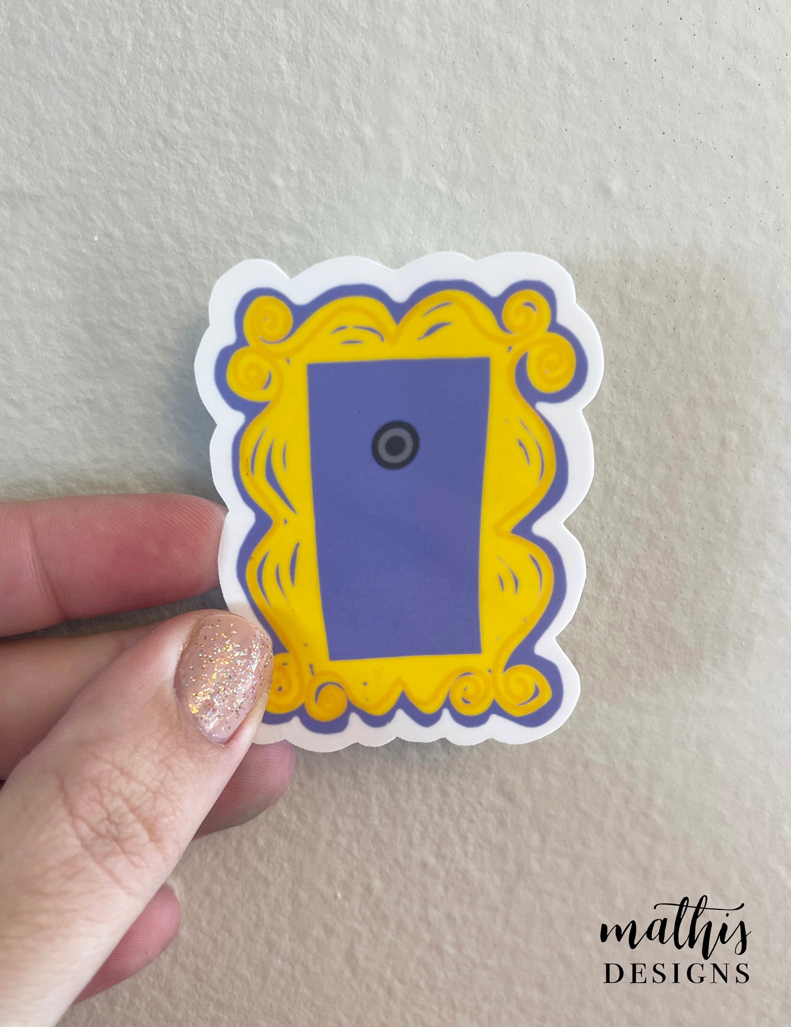 Yellow Frame Friends TV Show Sticker Monica Door Sticker - Etsy