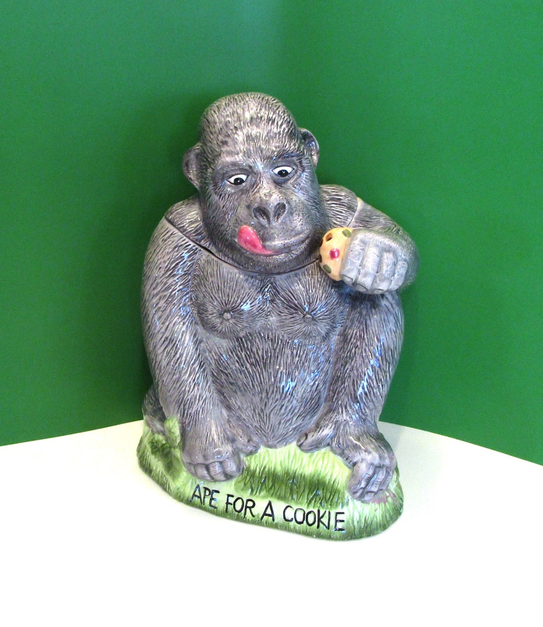APE Cookie Jar, Tone World 1998" Ape for A Cookie", Cookie Jar RARE Ape ...