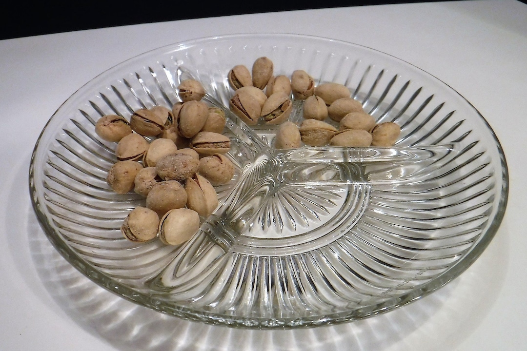 Vintage 3-section Glass Dish: Vanity Decor, Nut/jam Server - Etsy