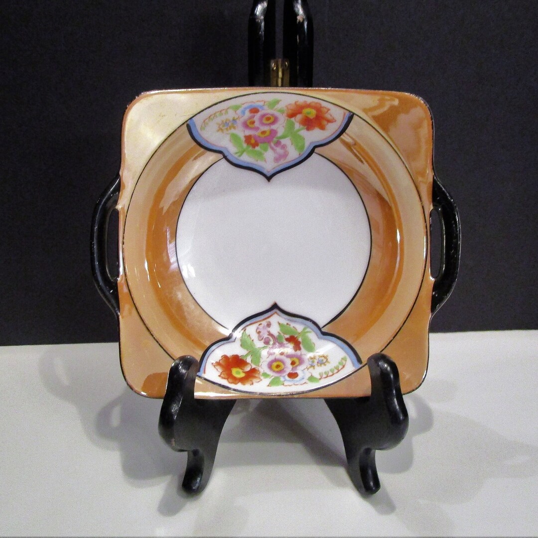 Noritake Lusterware Trinket Dish, Noritake Orange Floral Dish, Bedside ...
