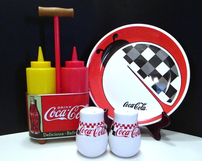 Coca Cola Salt Pepper Shakers, Coca Cola Ketchup and Mustard Condiment ...